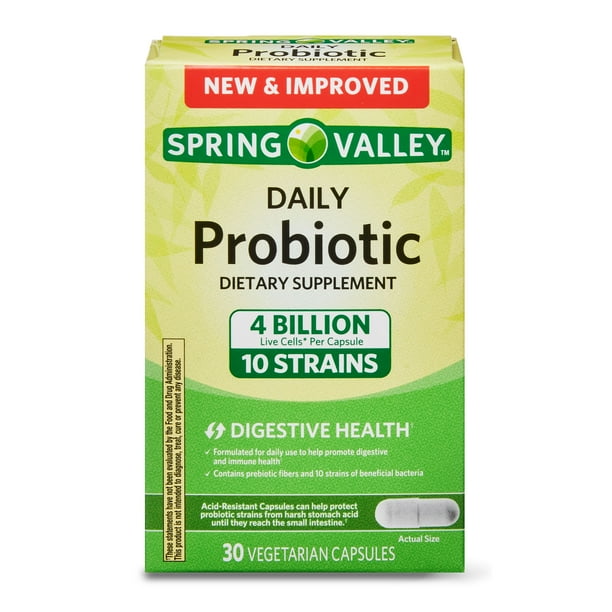 Spring Valley Daily Probiotic Dietary Supplement, 30 Vegetarian ...