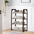 BAOPAI Four Tier Shoe Rack Organizer with Easy No-Tools Assembly ...