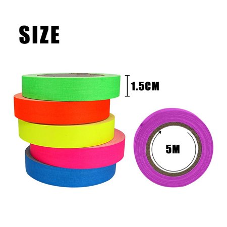 6 Rolls Neon Tapes Fluorescent Cloth Fluorescent Fluorescent Cloth ...