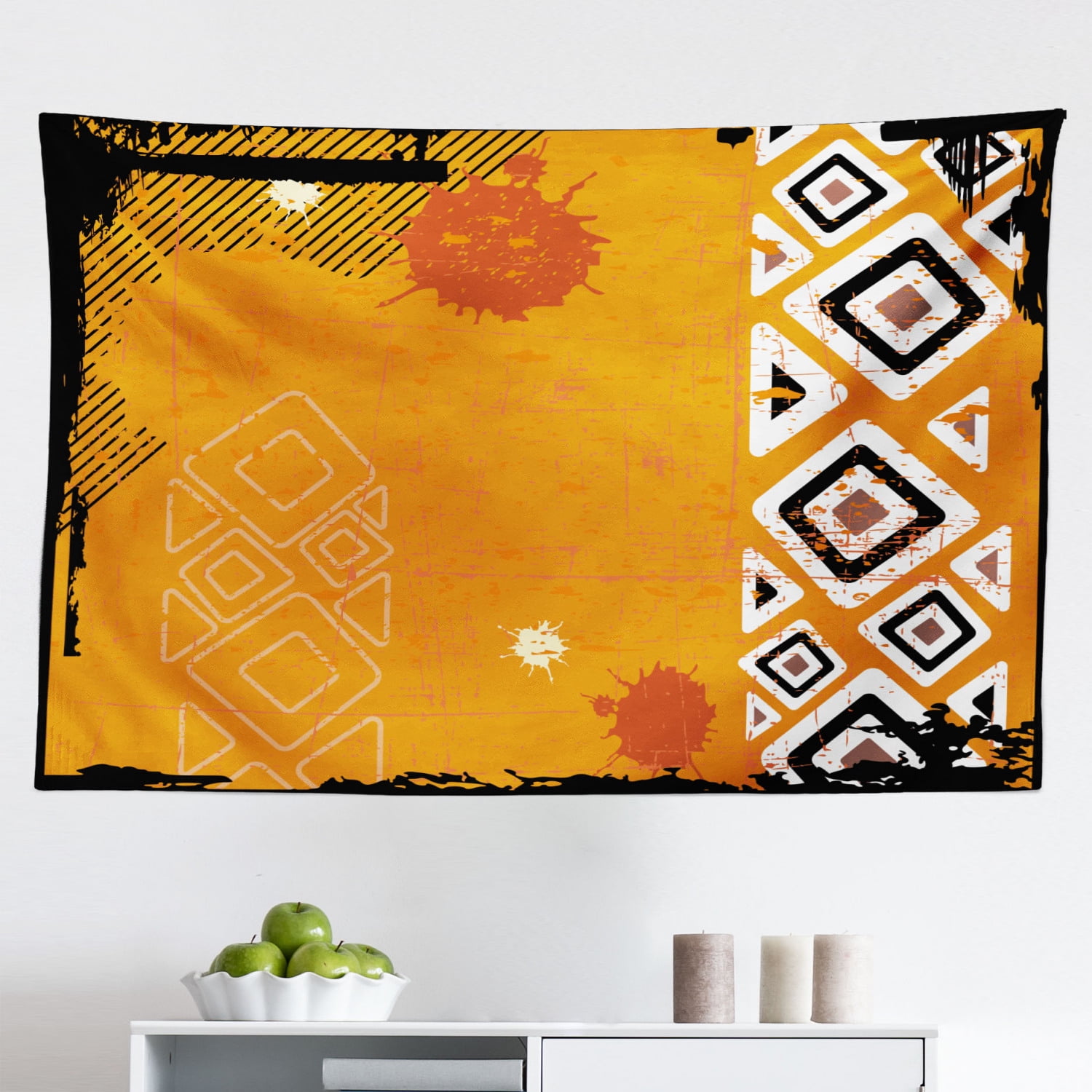 Saying Tapestry, Spring Lettering with Rainbow Fog Like Ombre Colored ...