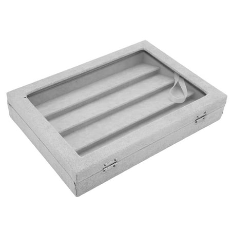 Pin Shadow Box, Pin Display Case Grey Transparent Glass Solid Wood For ...