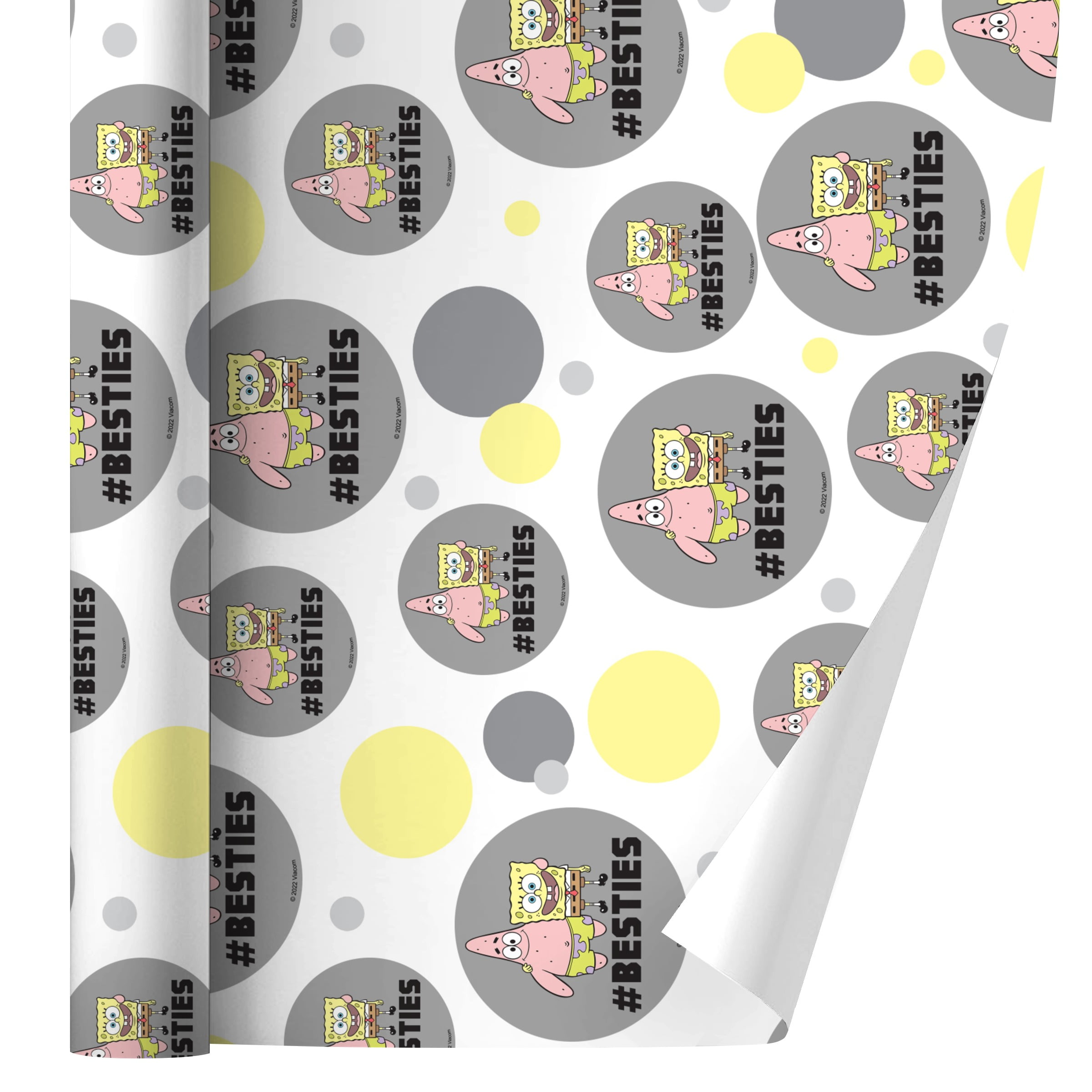 SpongeBob Besties Gift Wrap Wrapping Paper Roll - Walmart.com