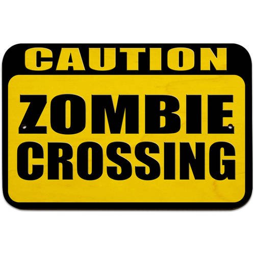 Caution Zombie Crossing Sign - Walmart.com