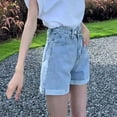 Felirenzacia Roll Up Jean Shorts for Women Low Waisted Stretchy ...