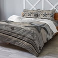 4 Piece Duvet Cover Set Cal king, Farmhouse Country Gray Stars Soft ...