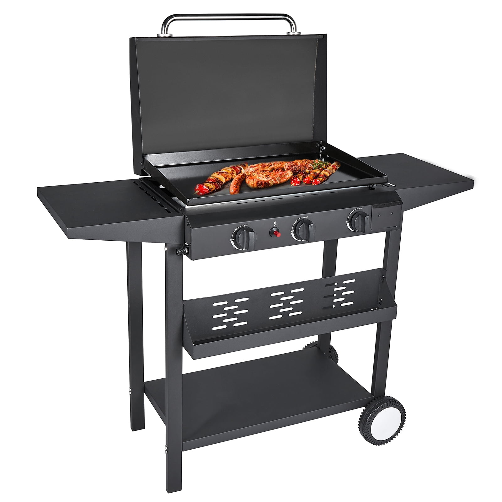 SUGIFT 3 Burner BBQ Propane Gas Grill, Stainless Steel 32,700 BTU Patio ...