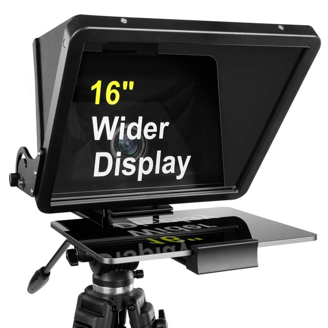 ILOKNZI 16in Large Folding Teleprompter for 4-12.9in Tablets with Angle Adjustable Screen ...