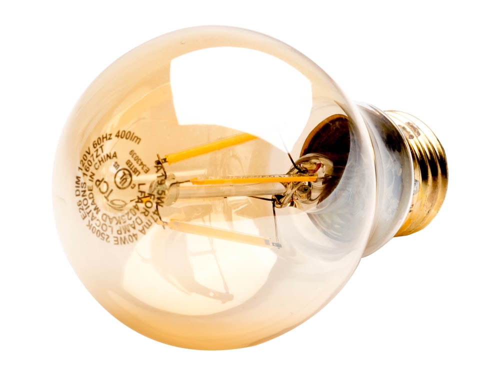 TCP Dimmable 5W 2500K Vintage Filament A19 LED Bulb - Walmart.com
