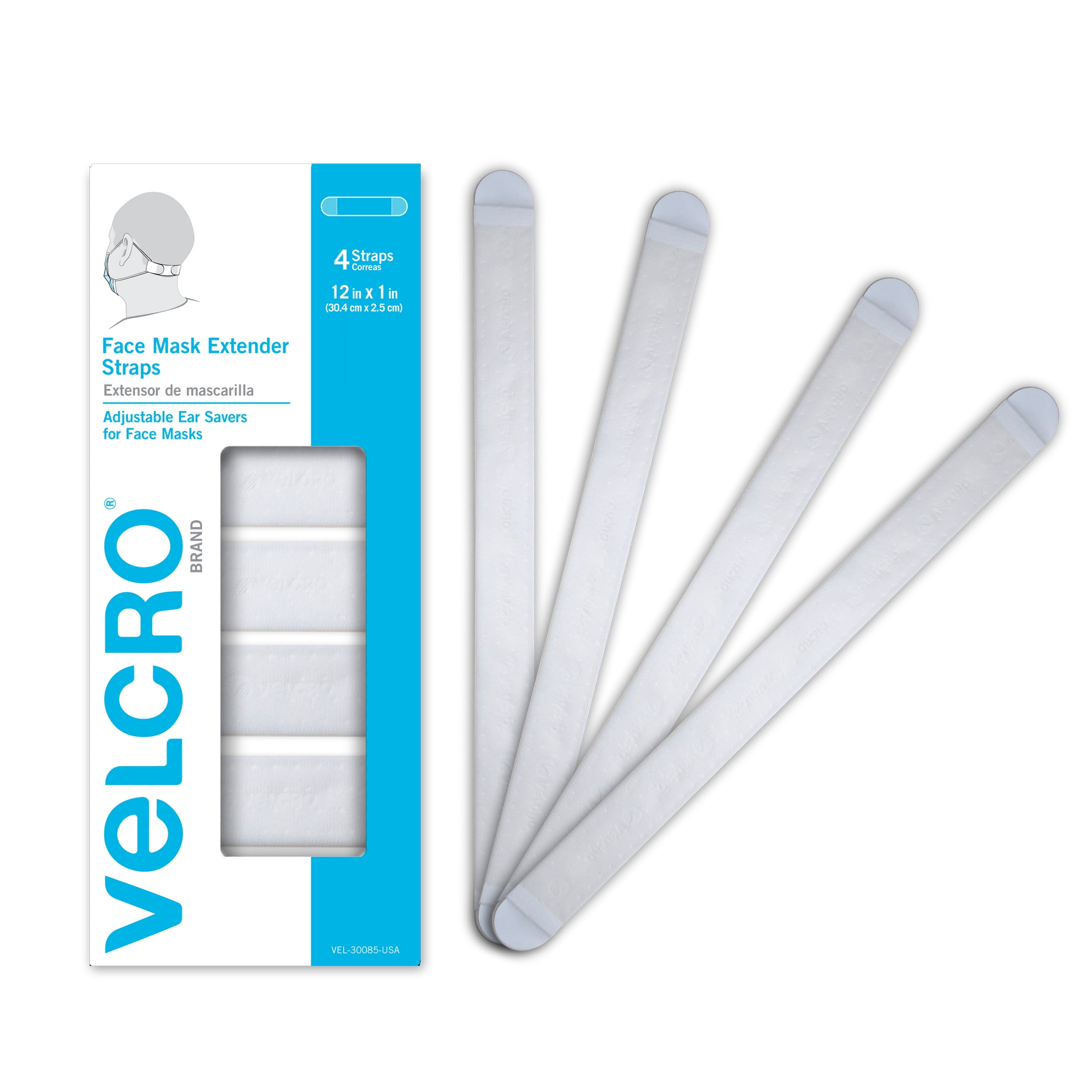 VELCRO® Brand Face Mask Extender Straps 4pk, White - Walmart.com
