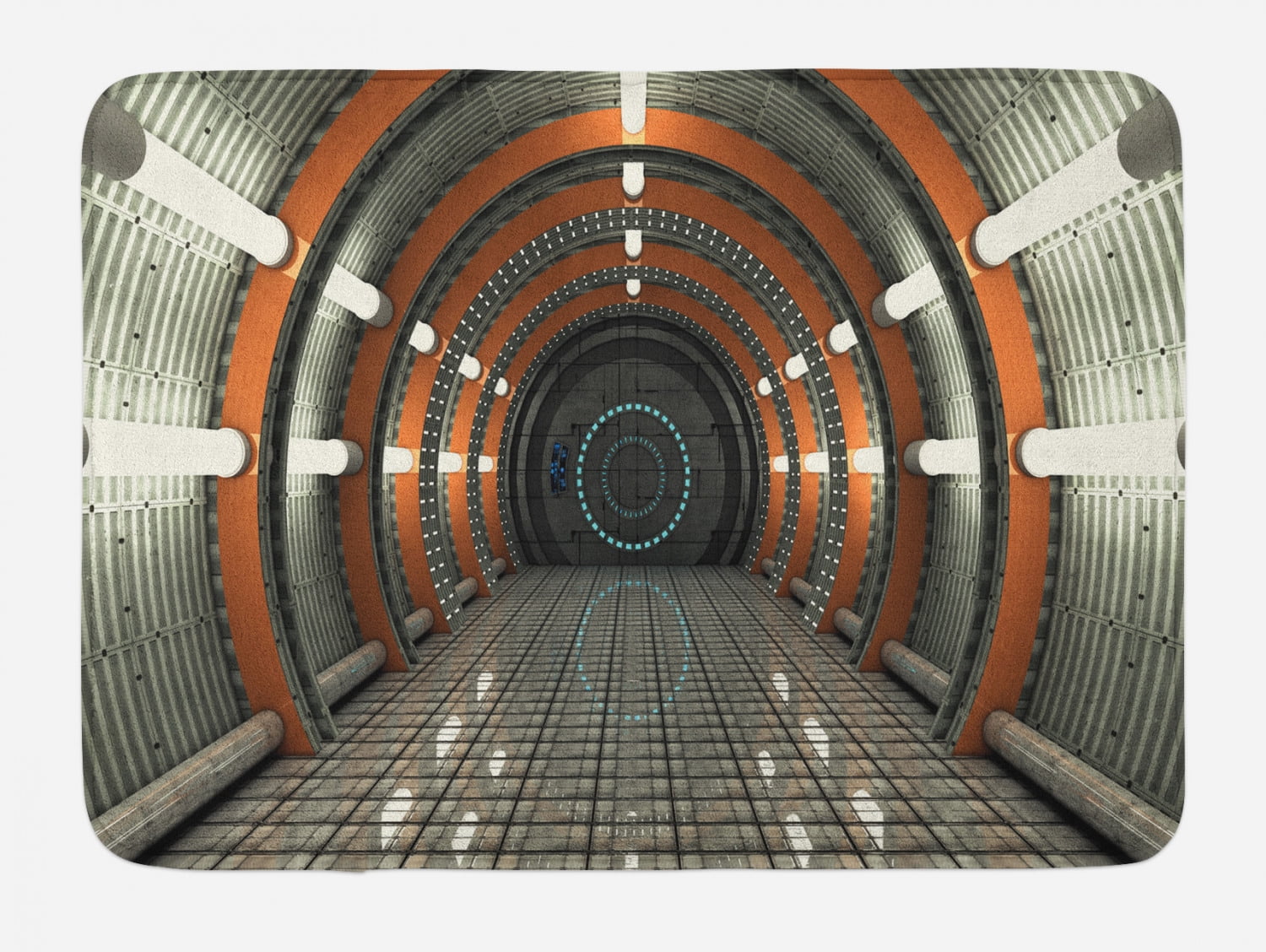 Outer Space Bath Mat, Digital Orbital Station Room Artificial Satellite ...