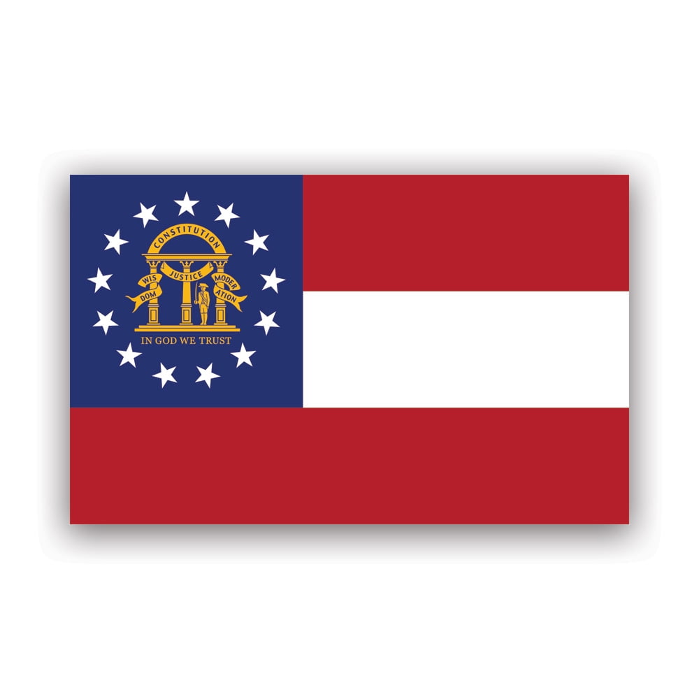 Georgia Flag Sticker Decal - Self Adhesive Vinyl - Weatherproof - Made ...