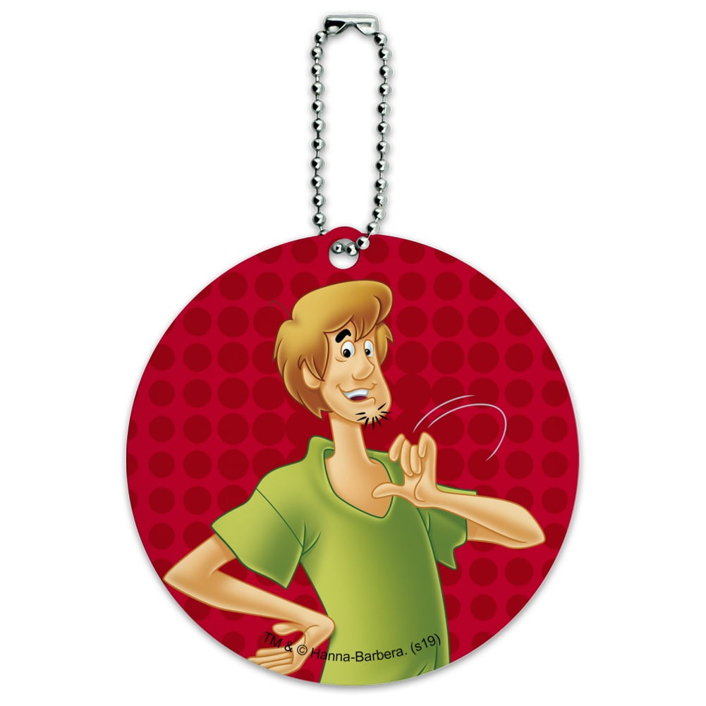 Scooby-Doo Shaggy Character Round Luggage ID Tag Card Suitcase Carry-On ...