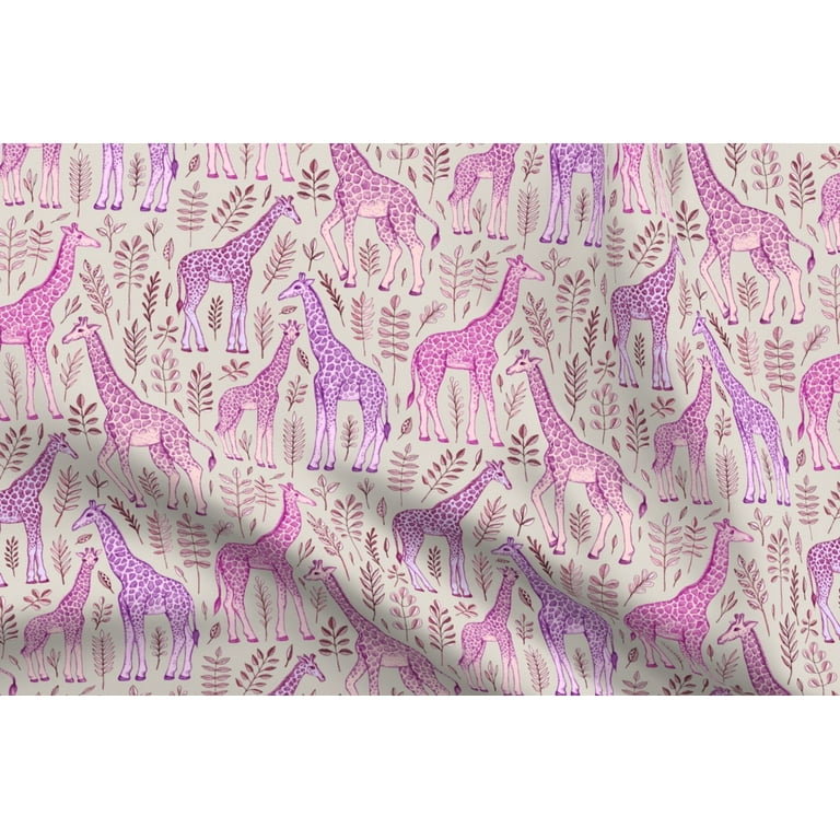 Pink Giraffe Print Fabric