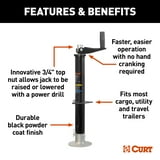 Lippert 733926 Tongue Jack TW Quick Drop 2K 14" Travel - Black - Walmart.com