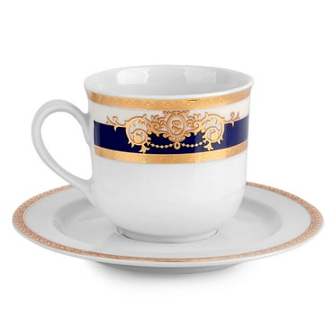 Tea Cup and Saucer Set of 6 (12 pieces), Floral Tea Cups, 8 Oz.Bone China Porcelain - Walmart.com