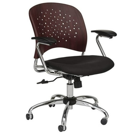 Scranton & Co Contemporary Round Back Office Chair in Mahogany ...
