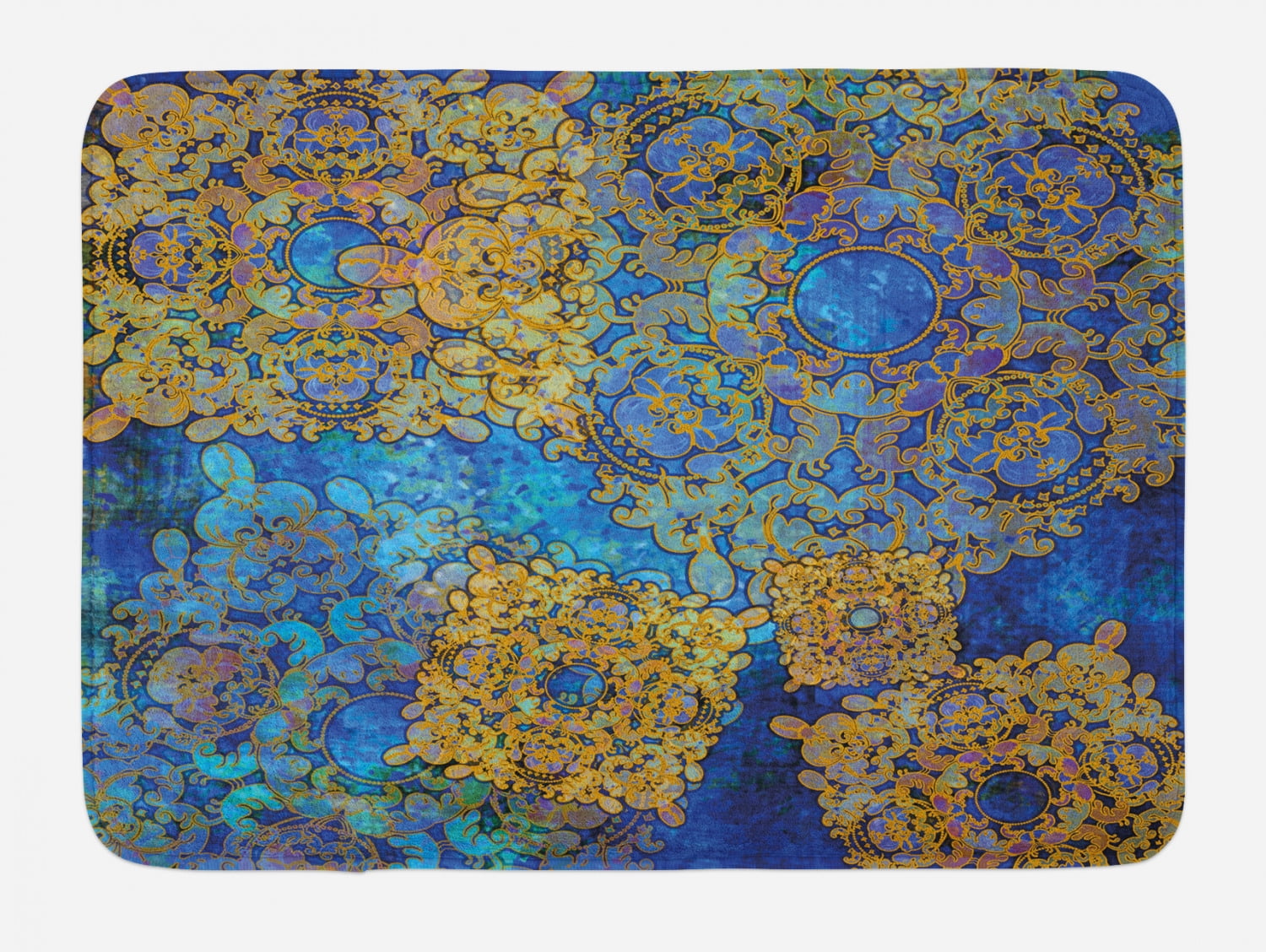 Ethnic Bath Mat, Traditional Persian Motif Oriental Moroccan Effects ...