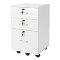 Gzxs Rolling Filing Cabinet with Lockable Wheels, White Wood Filing ...