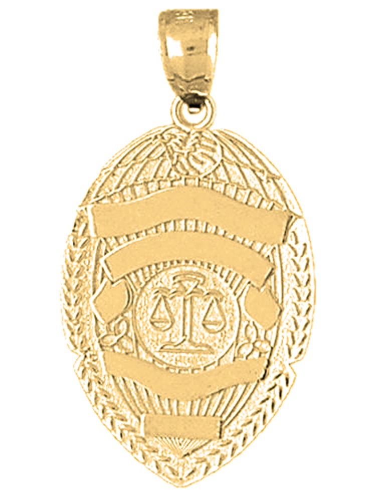 18K Yellow Gold Scales of Justice Badge Pendant - 35 mm - Walmart.com