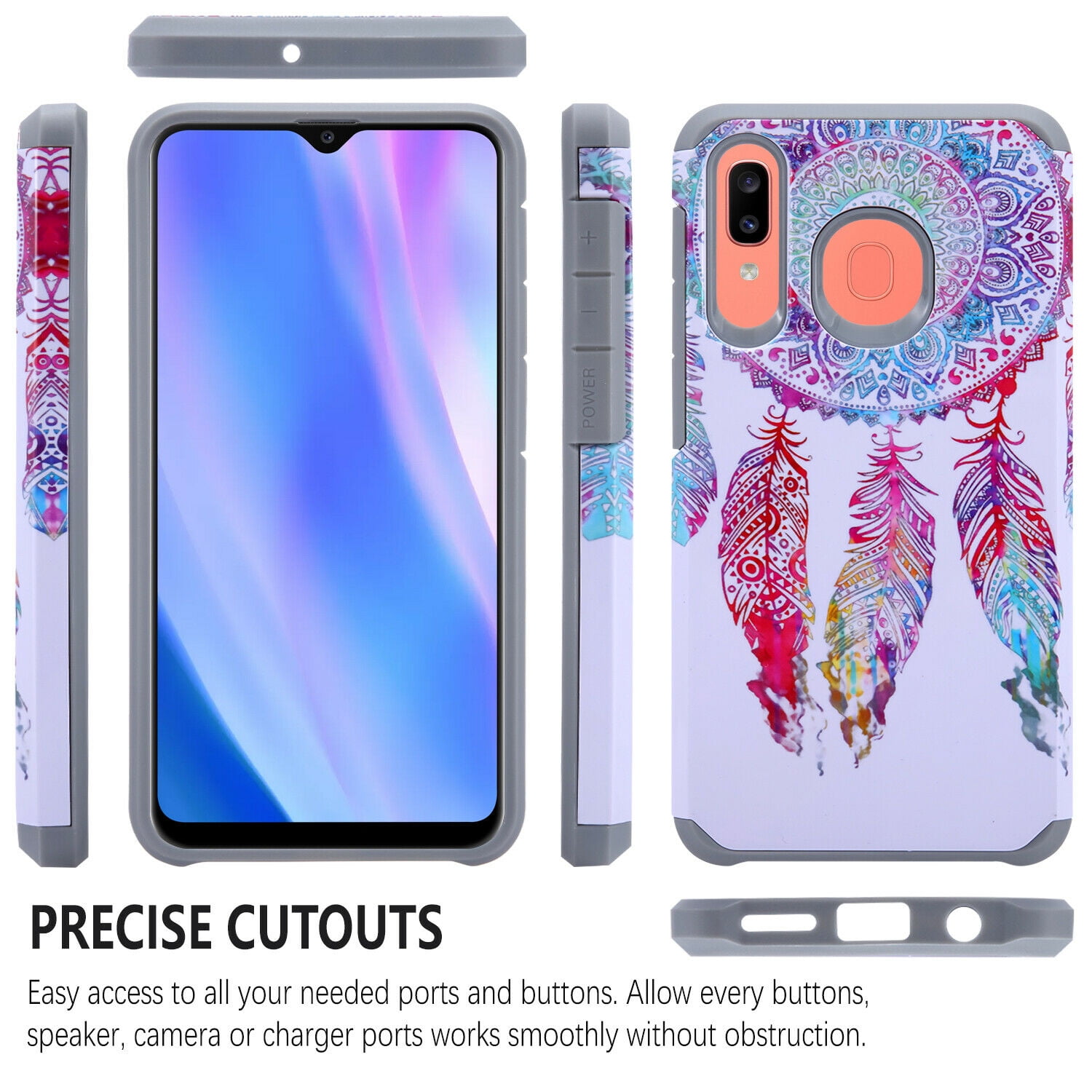 Samsung Galaxy A20 Case, STARSHOP Drop Protection Dual Layers Phone ...