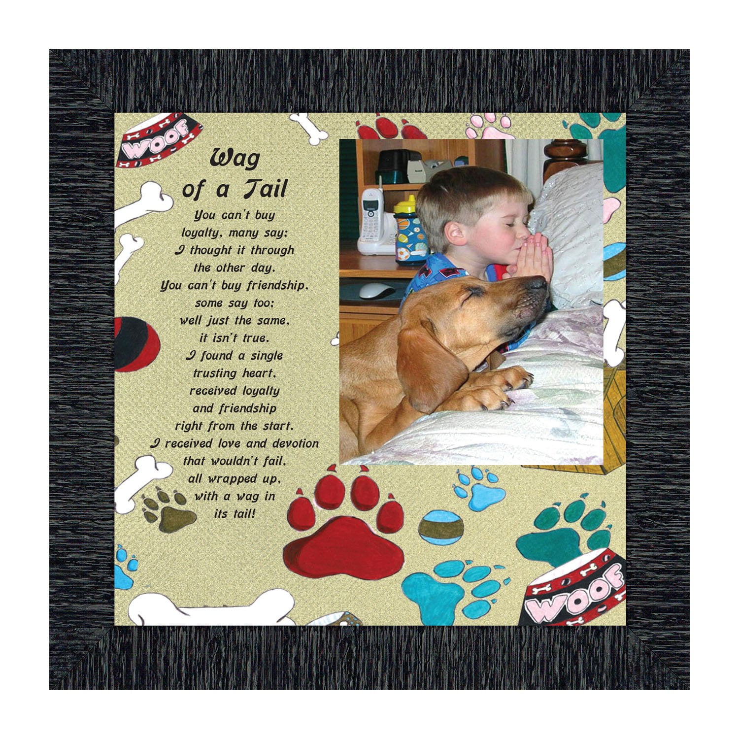 Wag of a Tail, Appreciation of Your Dog Framed Poem, New Puppy Owner ...