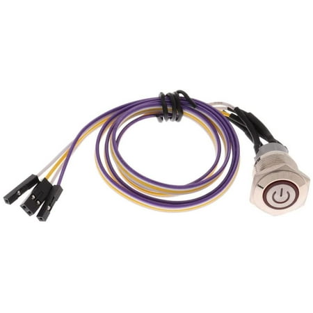 DIY Computer Case 16mm Chassis Switch LED Power Push Restart utton Cale ...