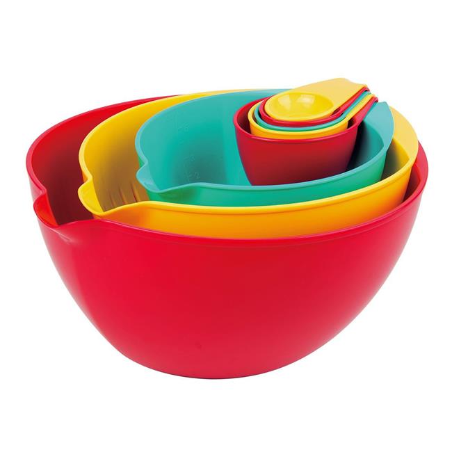 Masterlon MP-123 10 in. Nested Mixing & Measuring Bowl Set, Multi Color ...