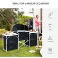 Camping Kitchen Picnic Cabinet Table Portable Folding Cooking Storage ...