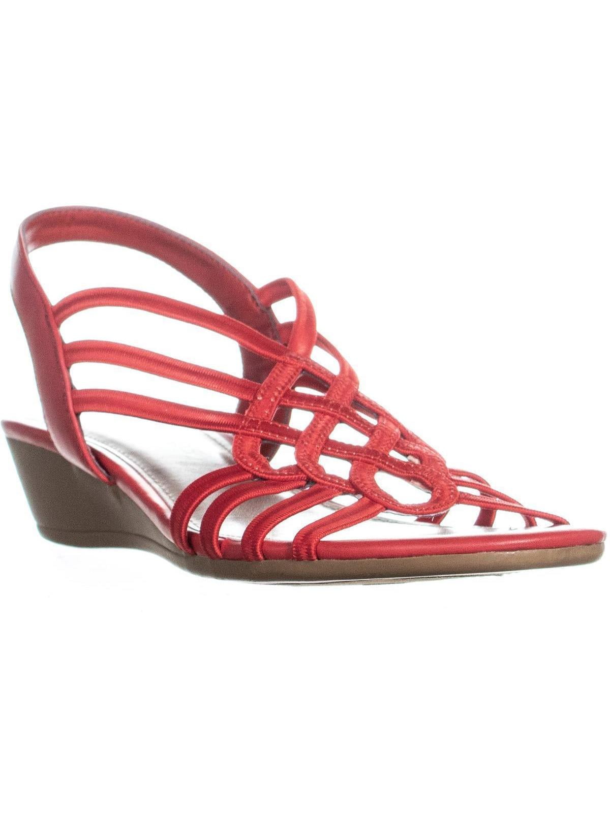 Womens Impo Roma Criss Cross Wedge Slip On Sandals, Red - Walmart.com