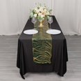 Efavormart 12"x108" Hunter Emerald Green Gold Wave Mesh Table Runner ...