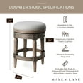 Maven Lane Pullman Backless Counter Stool in Reclaimed Oak Finish w ...