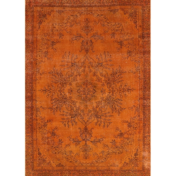 Ahgly Company Indoor Rectangle Mid-Century Modern OrangeRed Orange ...