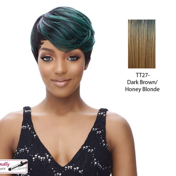 Synthetic Wigclubdark Brown Roots With Strawberry Blonde