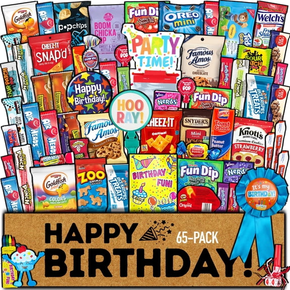 Foxy Fane 150 count Deluxe Gift Snack Box - Ultimate Care Package with ...