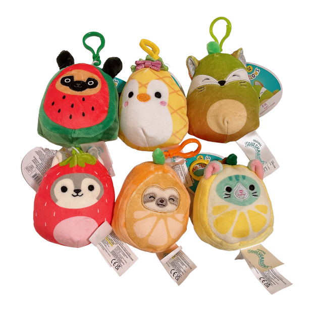 Squishmallows Fruit Animals Squad 3.5" Clip Ons Keychain Mini Plush ...