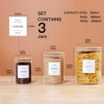3 Pcs Glass Canisters with Airtight Bamboo Lids and 42 Kitchen Pantry ...