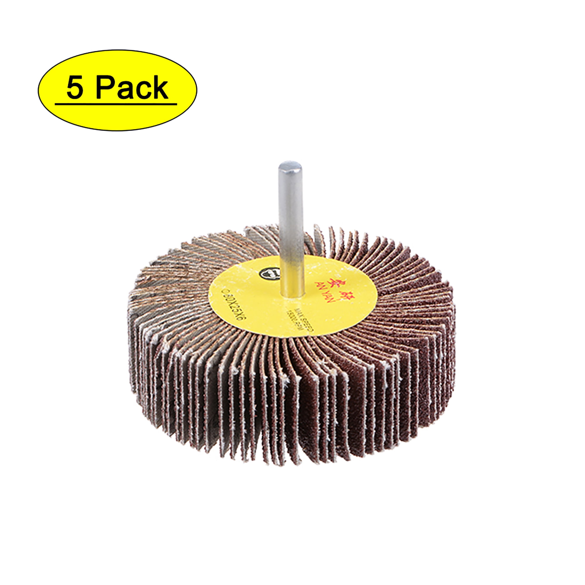 Uxcell 3 Inch Flap Wheels Shank Mounted Sanding Disc 80 Grits 5 Pack ...