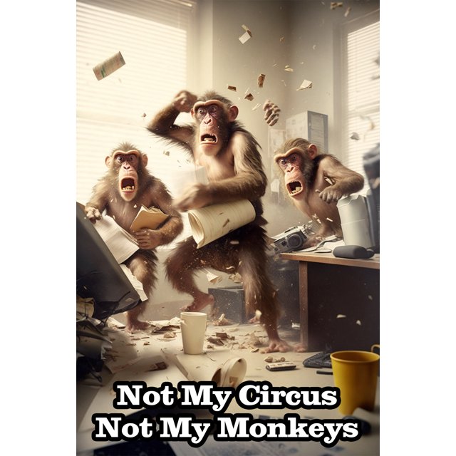 24x36 gallery poster, Not My Monkeys not my circus - Walmart.com