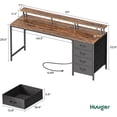 Huuger 63 Inch Rustic Brown Gaming & Office Computer Desk with 4 ...