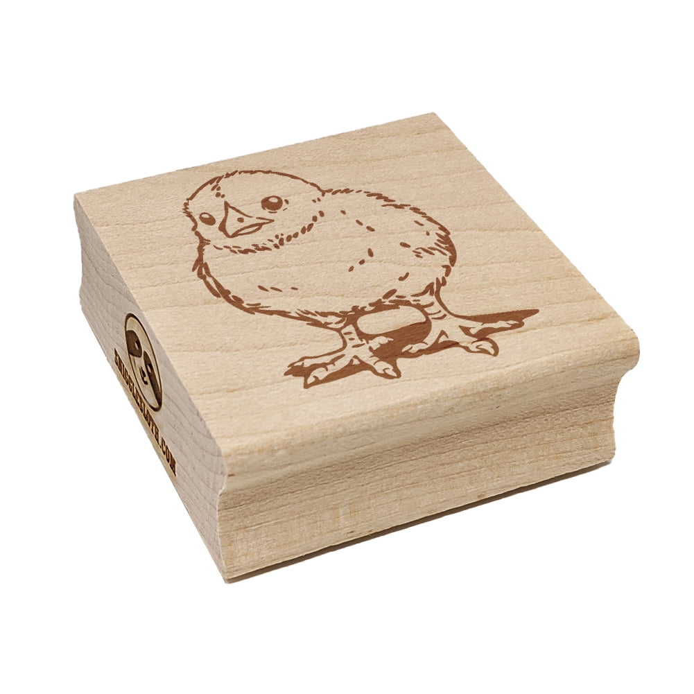 Realistic Baby Chick Chicken Square Rubber Stamp Stamping Scrapbooking ...