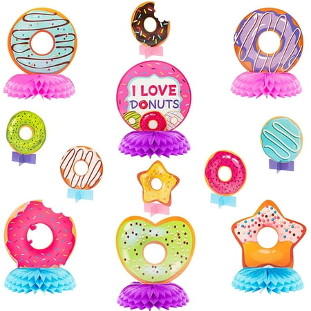 Lonbiaci 12Pcs Donut Honeycomb Centerpieces Table Toppers Colorful ...