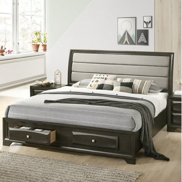 Roundhill Furniture Broval Storage Platform Bed - Walmart.com