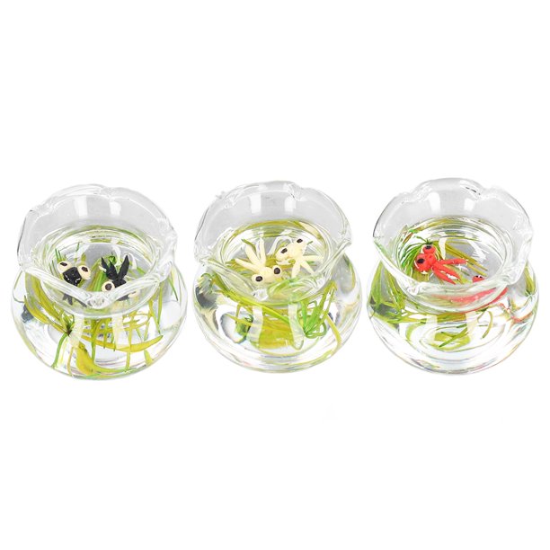 Dollhouse Fish Tank, Lifelike Miniature Fish Tank Pretend Play Toy For ...