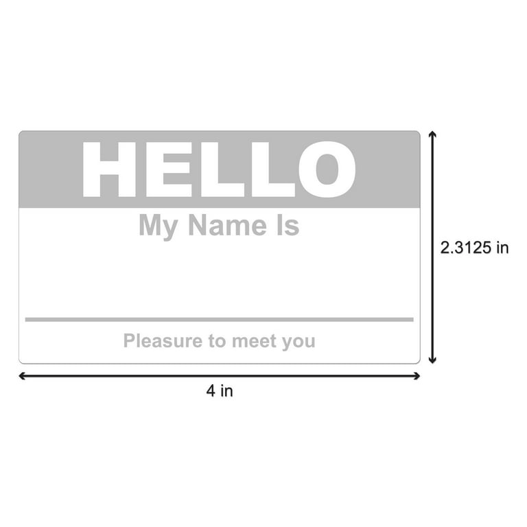 Hello My Name Is Template