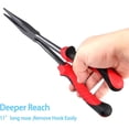 11" Long Nose Fishing Pliers, Straight & Bent Jaws, PTFE Coated ...