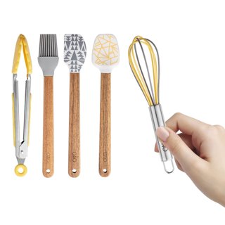 Cook with Color Silicone Kitchen Utensils 4 Piece Set, Spoon, Brush ...