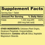 Spring Valley Folate Dietary Supplement, 1,333 mcg DFE, 400 Count ...