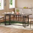 Bestier Bulut 70inch Rectangle Brown Dining Tables For 6-8 People ...