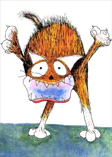 Recycled Paper Greetings Spastic Cat Funny / Humorous Halloween Card ...