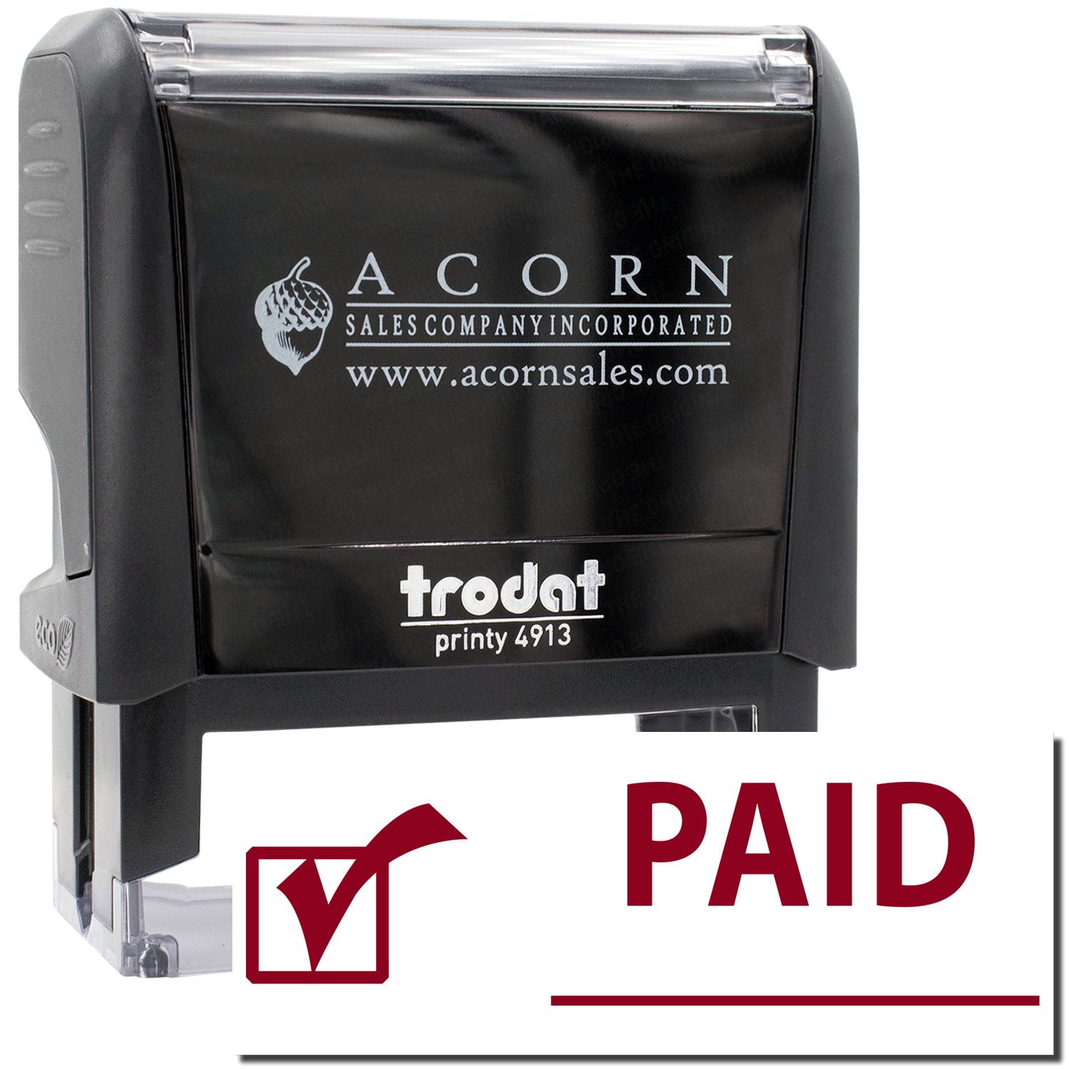 Large Self-Inking Paid with Checkmark Stamp, Trodat Printy 4913, Press ...